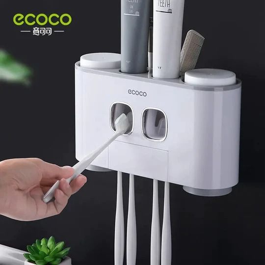 Wall Mounted Ecoco Toothpaste Dispenser and Toothbrush Holder – Automa – Homducts