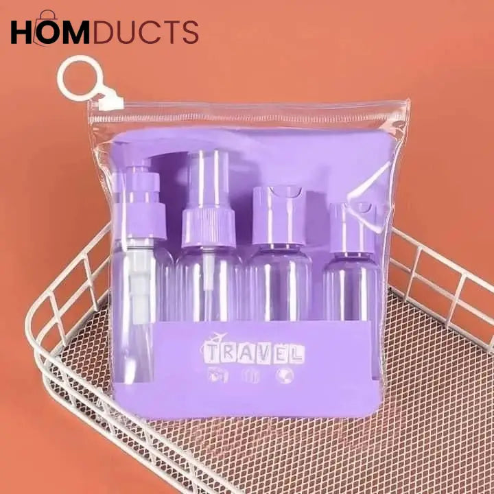 4 Pcs Travel Dispenser Bottle Set With Pouch – Homducts