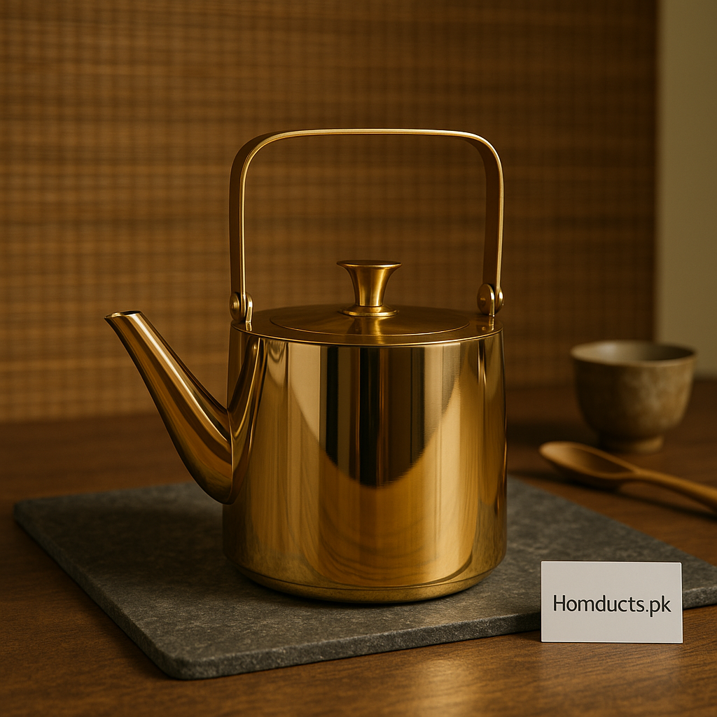 Premium Golden Stainless Steel Kettle – Luxury Tea & Coffee Pot with H ...