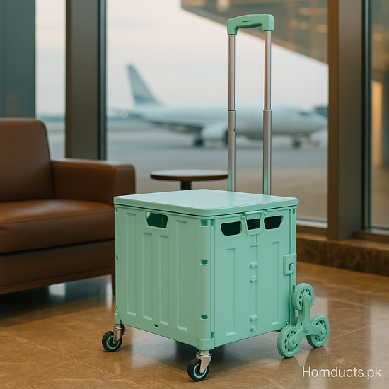 8-Wheel Foldable Trolley Box with Telescopic Handle – Large – Homducts