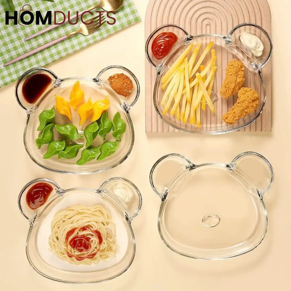Bear Snack Plate With Two Sides Sauce Option – Homducts