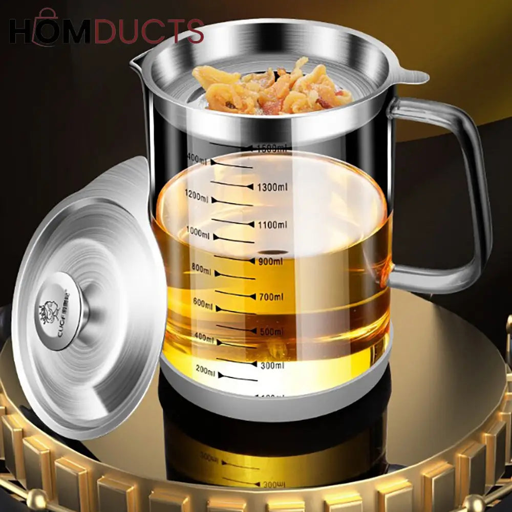 Borosilicate Glass Oil Filter Pot (1.2L) – Homducts