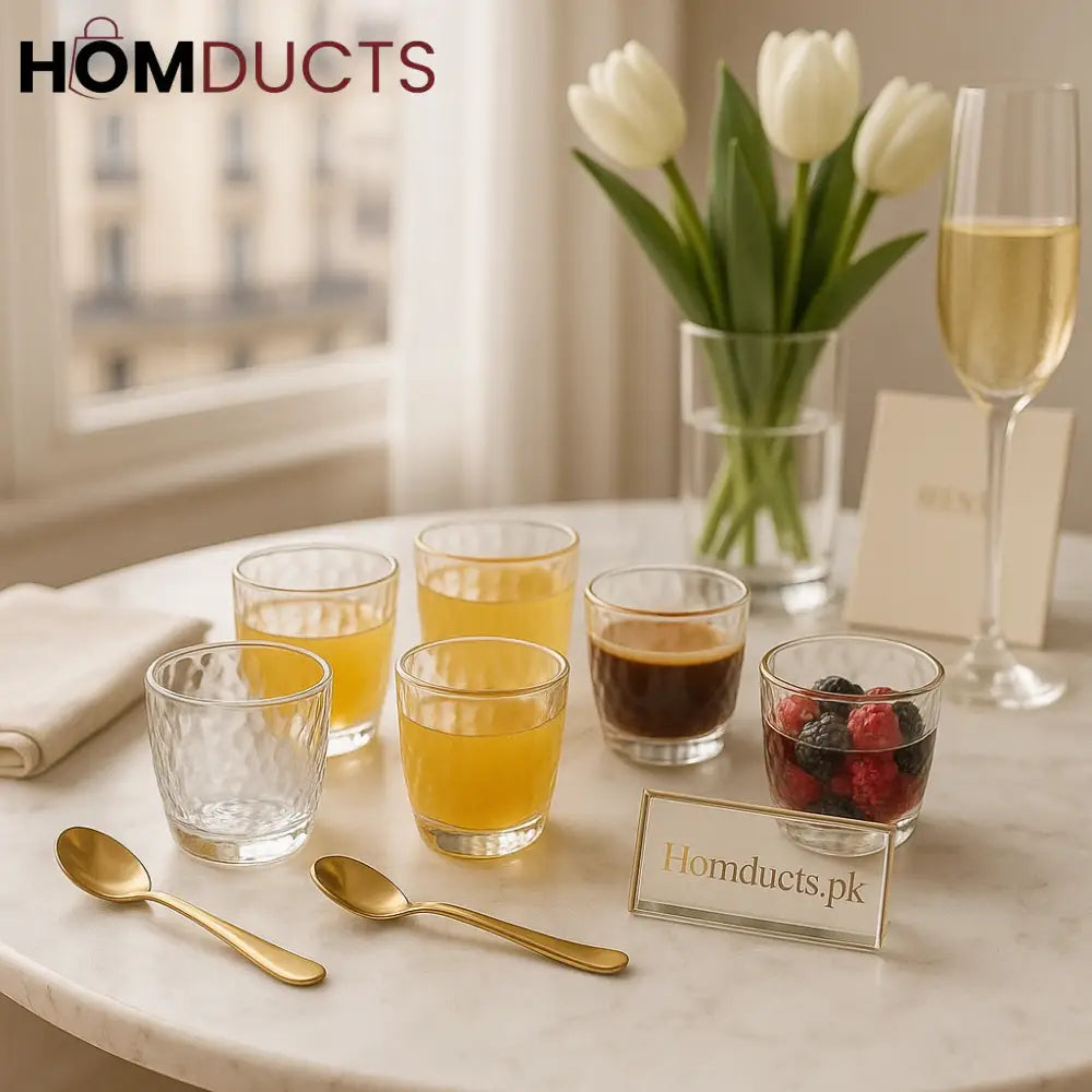 CrystalTextured Luxe Mini Glass Set – 100ml (6pcs) – Homducts