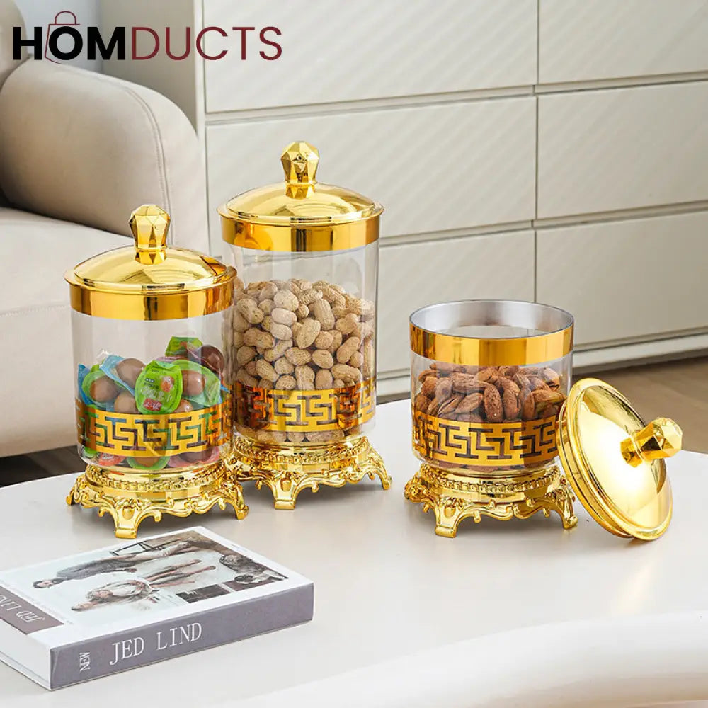 Elegant Acrylic Candy Jar Set - 3 Piece Transparent Treat Storage ...