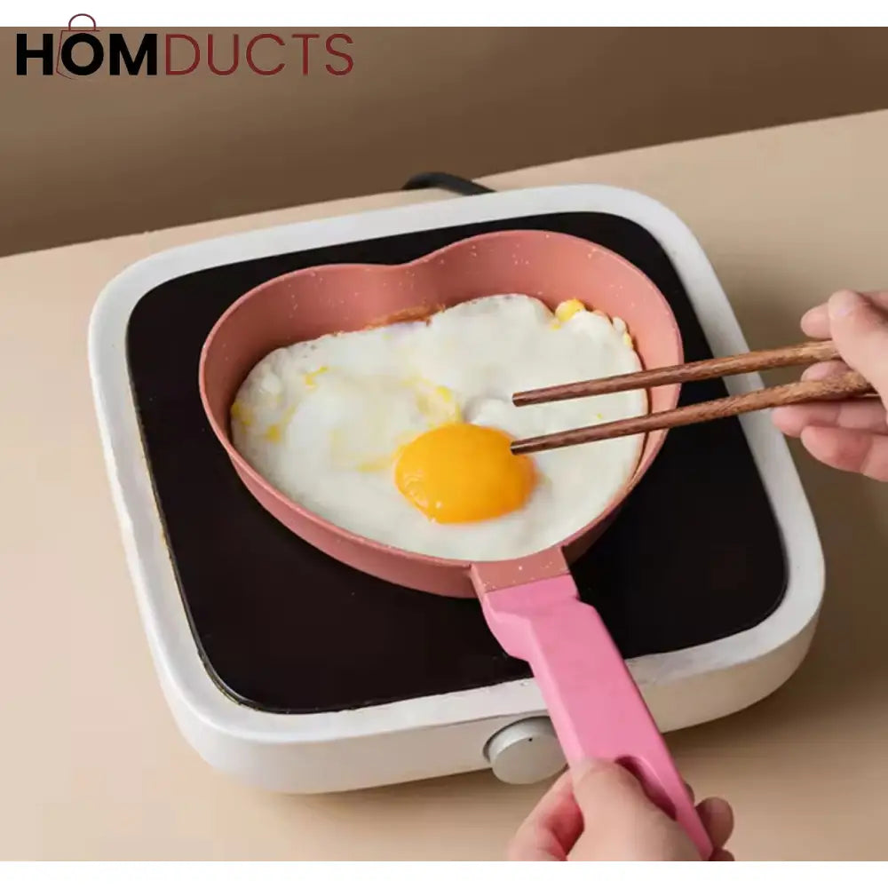 Heart-Shaped Marble Coating Frying Pan – Mini Skillet for Eggs, Pancak ...