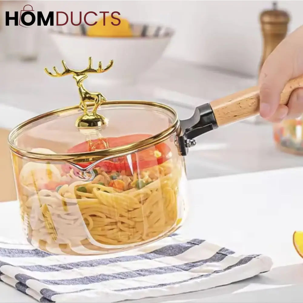 Heat Resistant Borosilicate Glass Cooking Sauce Pot – Homducts