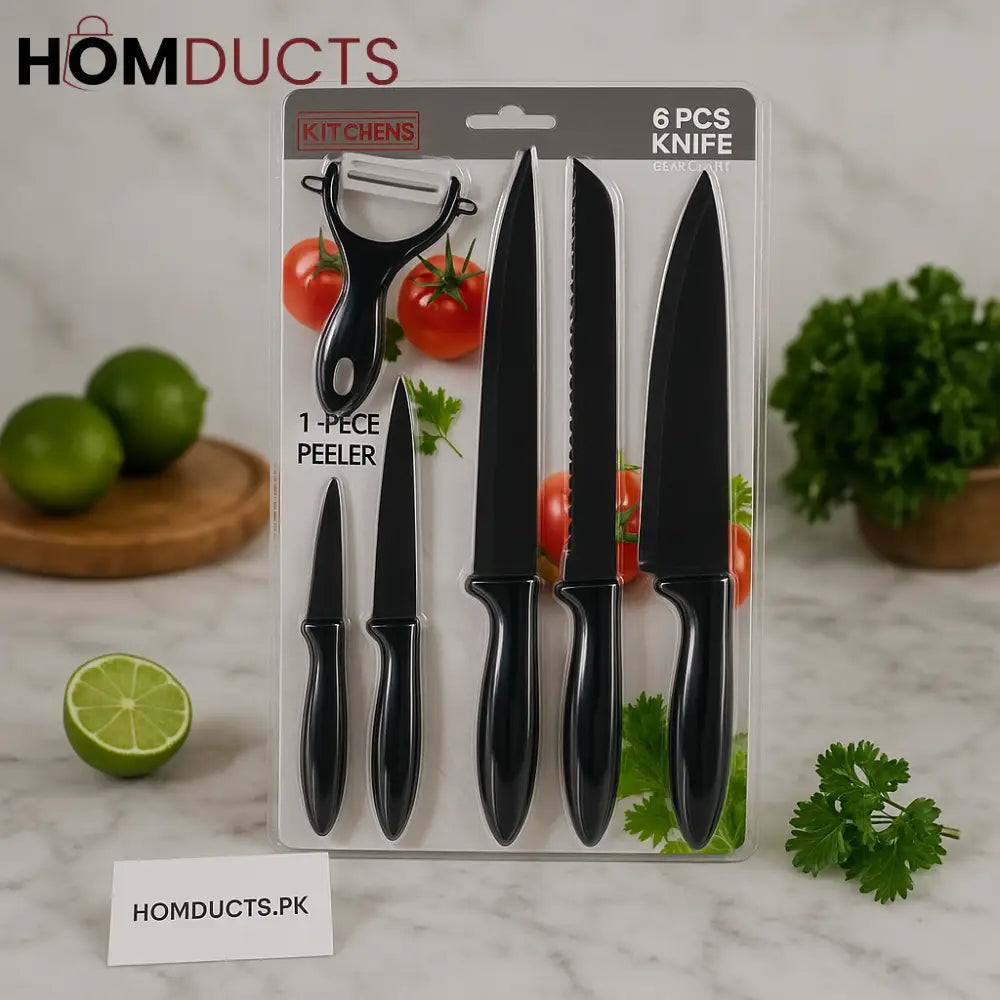 Kitchens 6-Piece Premium Knife & Peeler Set – Stainless Steel Blades f ...