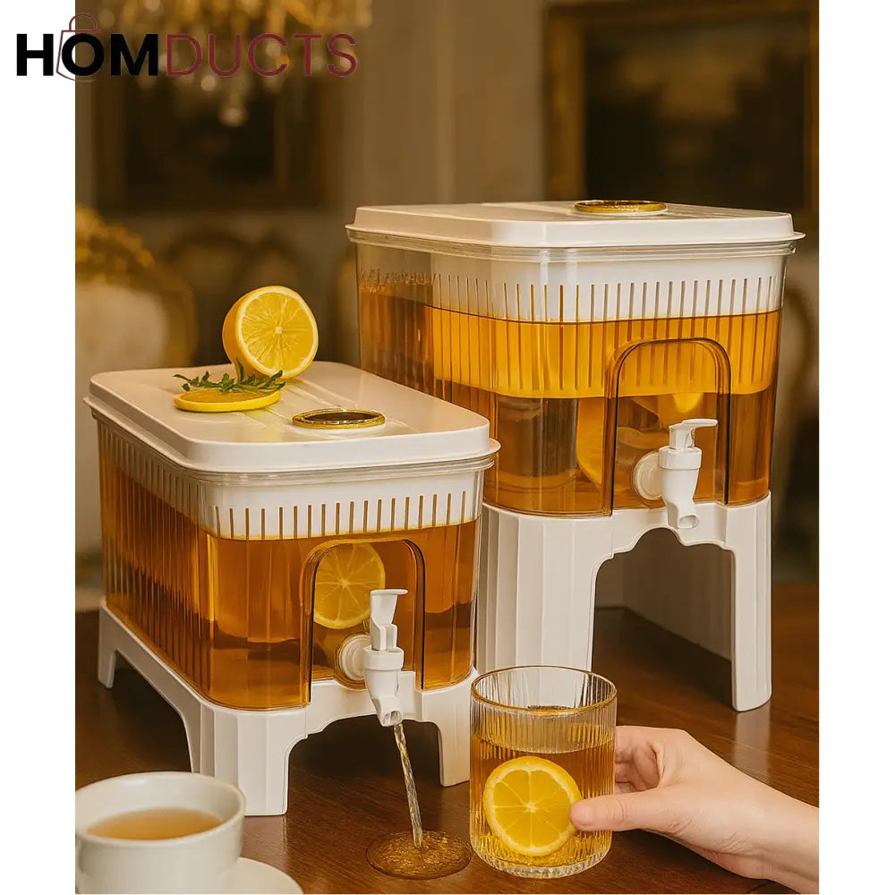 Luxury Fridge-Friendly Beverage Dispenser Set – Dual Juice Containers ...