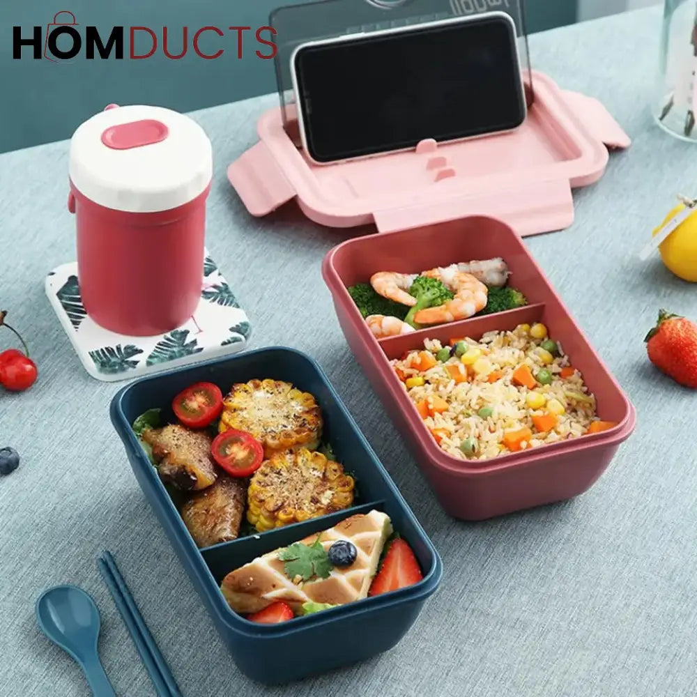 Portable Lunch Box With Spoon – Homducts