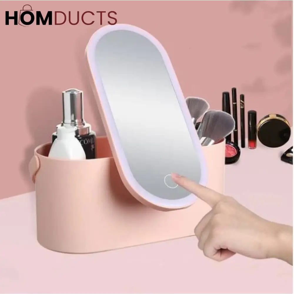 Portable Makeup Box With Led Mirror – Homducts