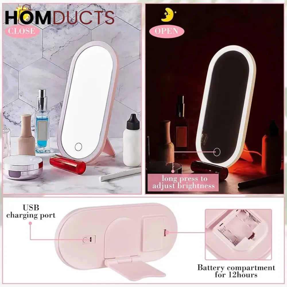 Portable Makeup Box With Led Mirror – Homducts