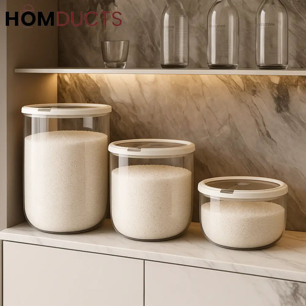 Premium Acrylic Rice Storage Box - Transparent Kitchen Container with ...