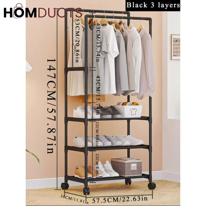 Simple Indoor Double Pole Coat Rack – Homducts