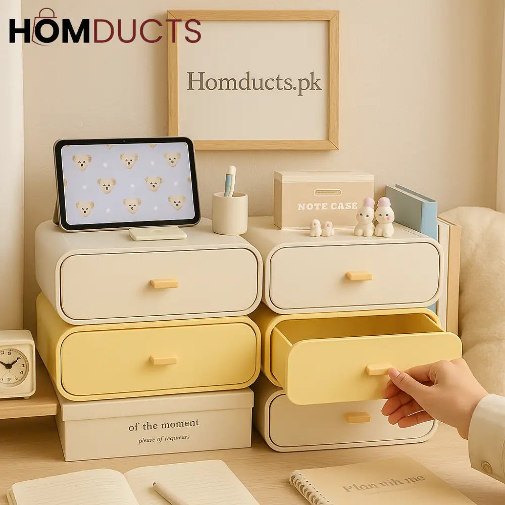 Stackable Pastel Drawer Organizer – Korean Minimal Aesthetic – Homducts