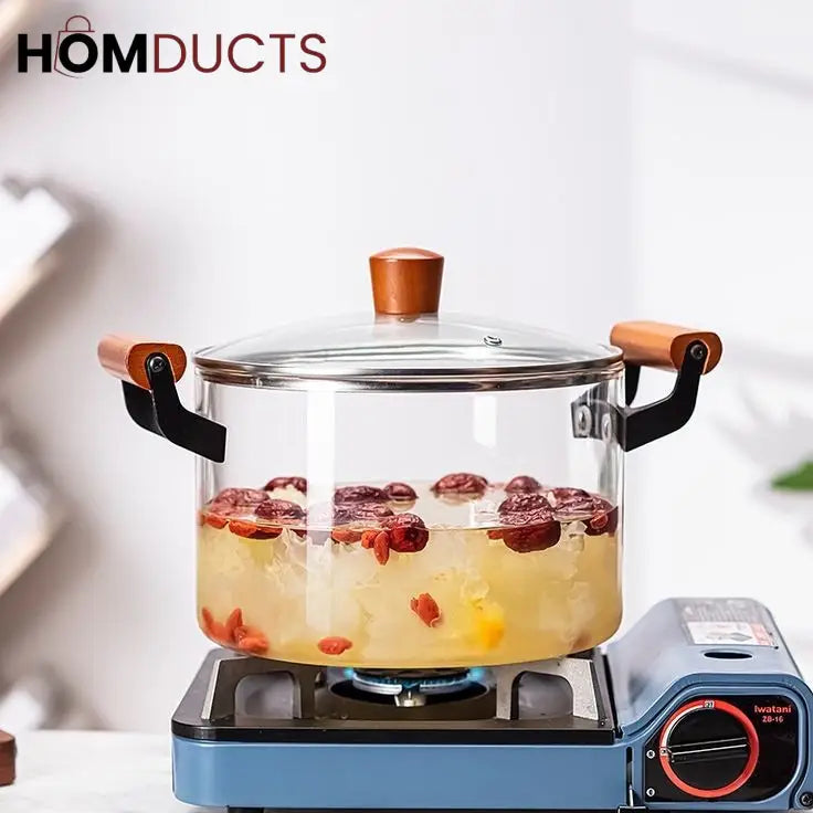 Transparent Heat Resistant Glass Cooking Pot (Premium Quality) – Homducts