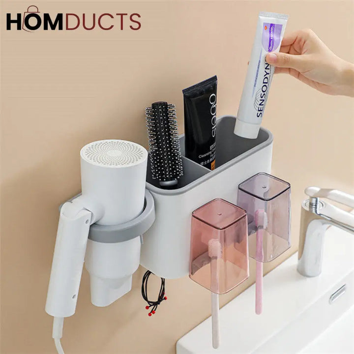 Wall Mounted Multifunctional Bathroom Rack – Homducts